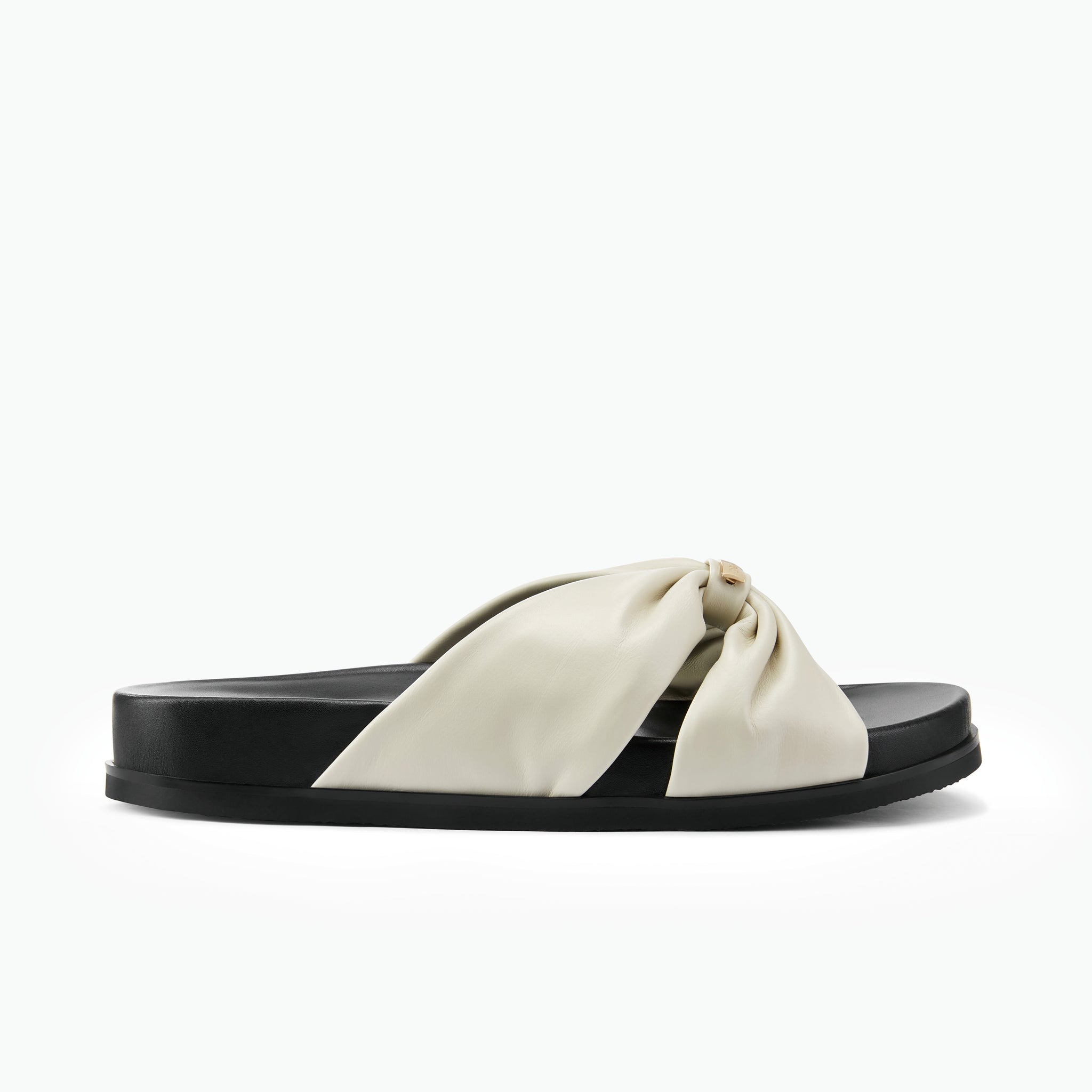 Macey Slide Sandal Ivory Leather | Nicole Rebstock